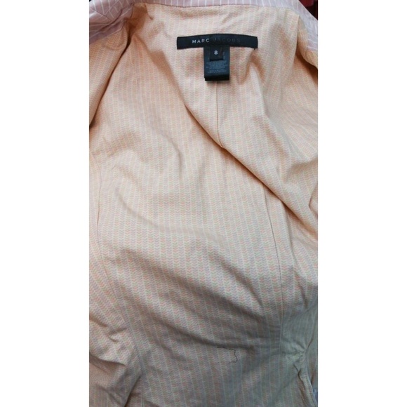 Marc Jacobs | Jackets & Coats | Marc Jacobs White Stripes Peach Jacket ...